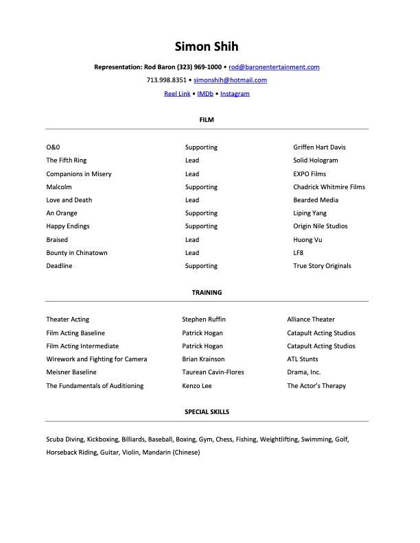 Resume – Simon Shih